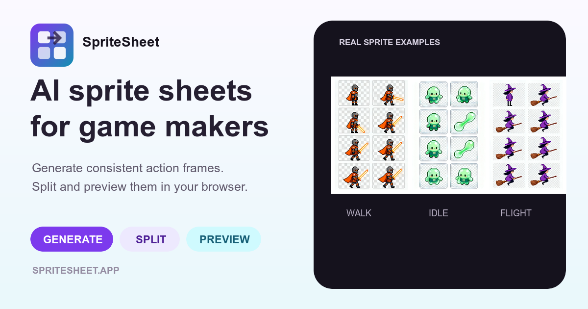 AI Sprite Sheet Generator for Game Animation | SpriteSheet